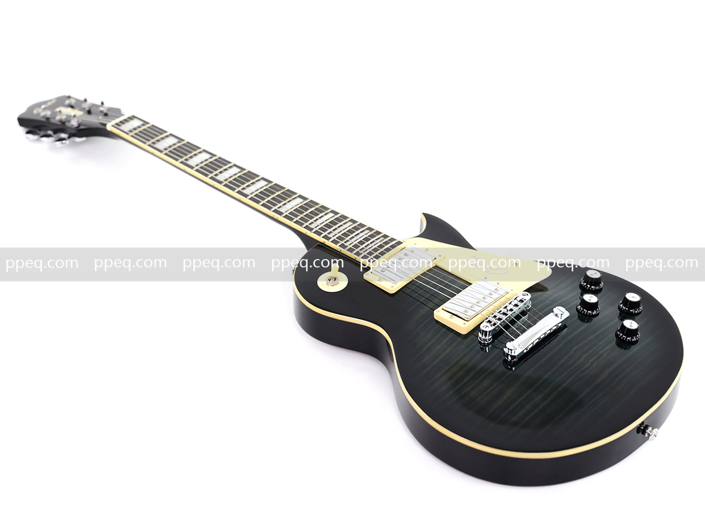 LP Style Electric Guitar with Modern Headstock & Black Gloss Finish (Y ...