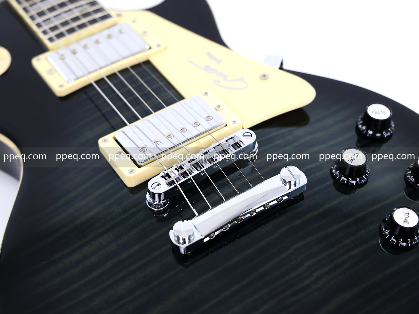 LP Style Electric Guitar with Modern Headstock & Black Gloss Finish (Y ...